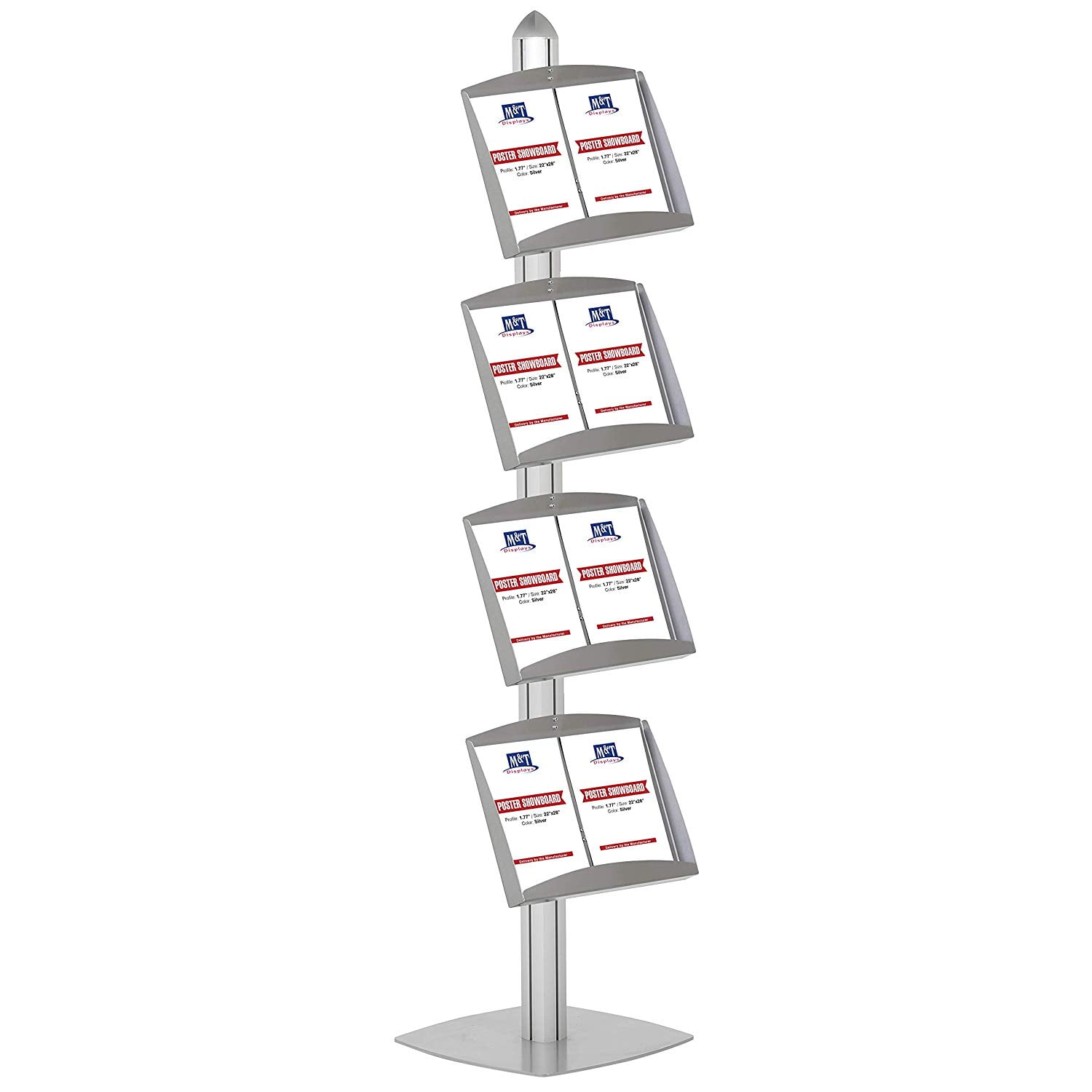 M&T Displays Tall Magazine Holder, Office Literature Stand with 4 ...