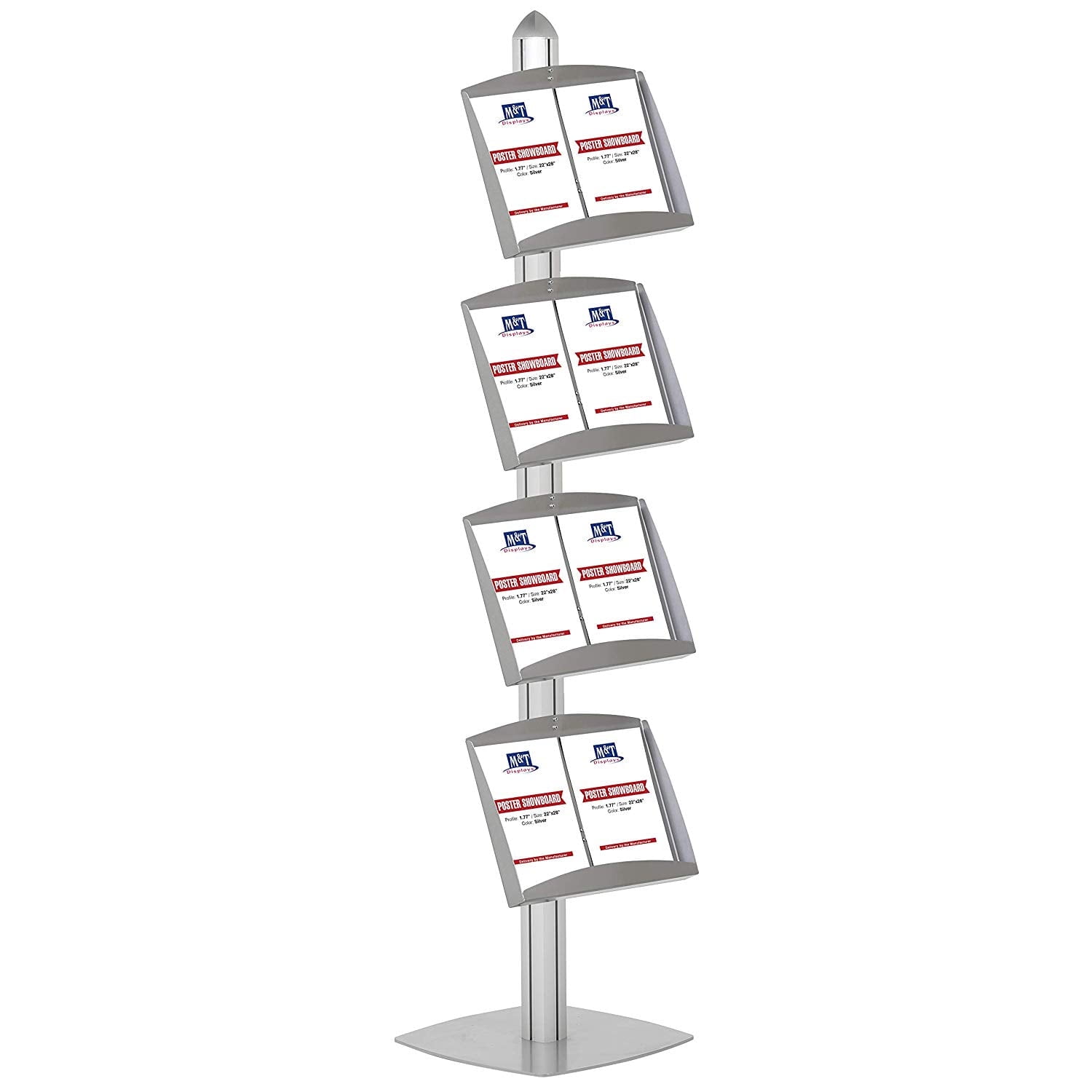 M&T Displays Tall Magazine Holder, Office Literature Stand with 4 ...