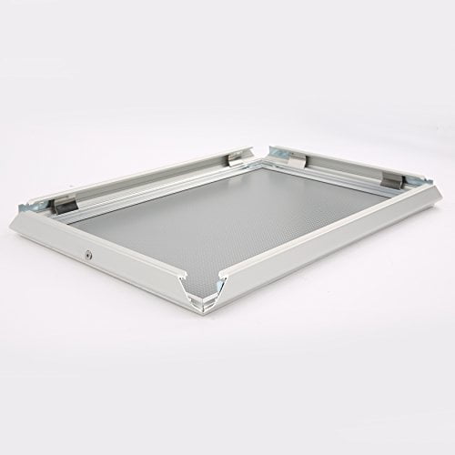 M&T Displays Lockable Snap Poster Frame 18x24 Inch Silver 1.25" Aluminum Profile Front Loading ...