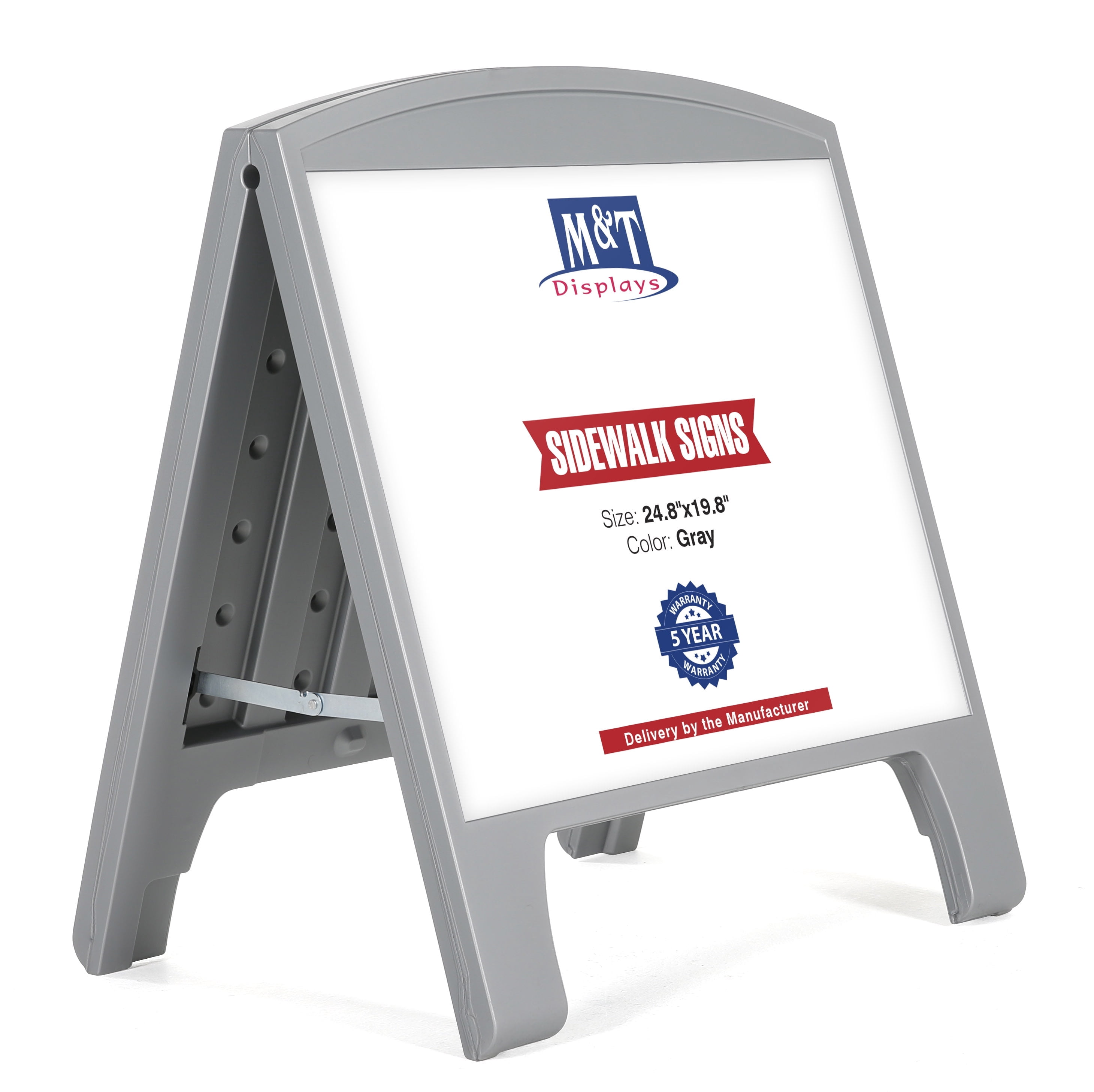 M&T Displays Mini Street SignPro A-Frame 24.8x19.76 Gray Sidewalk Sign ...