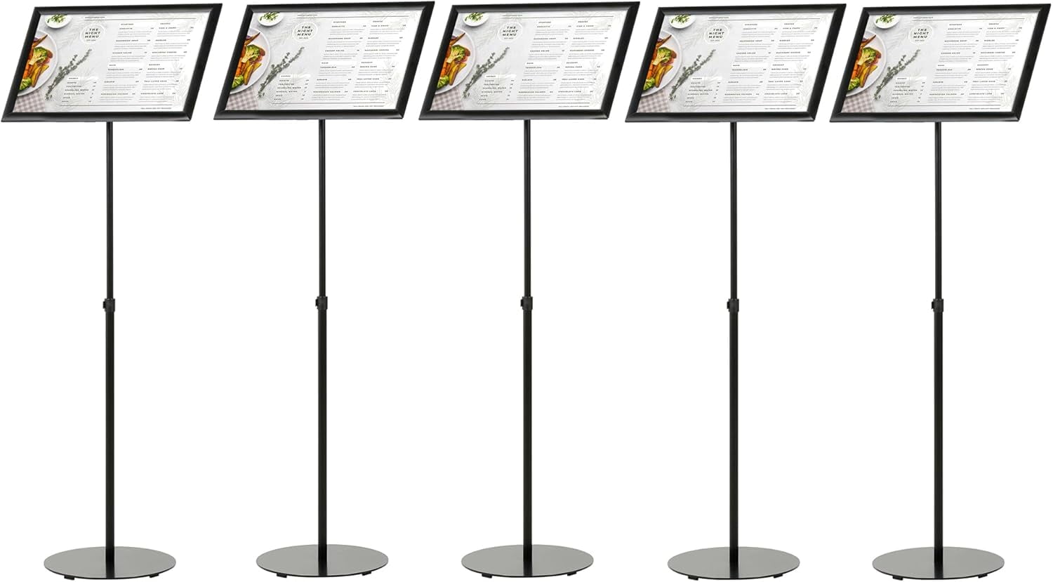 M&T Displays Pedestal Adjustable Telescoping Menuboard 1" Aluminum ...