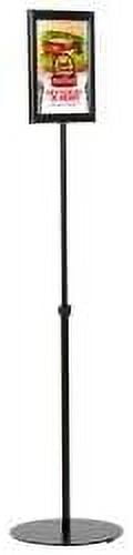 M&T Displays Pedestal Adjustable Telescoping Menuboard, Aluminum Profile, Black Double Sided ...
