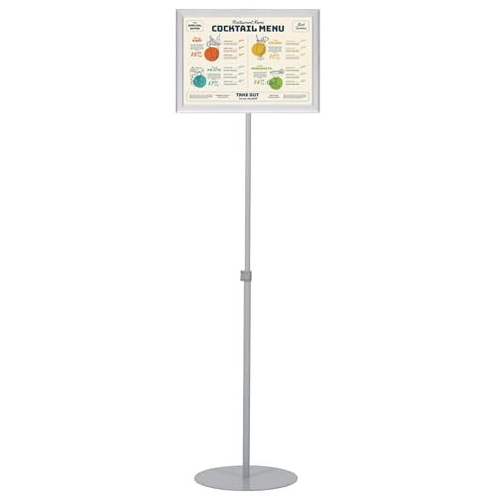 M&T Displays Pedestal Adjustable Telescoping Menuboard, Aluminum ...