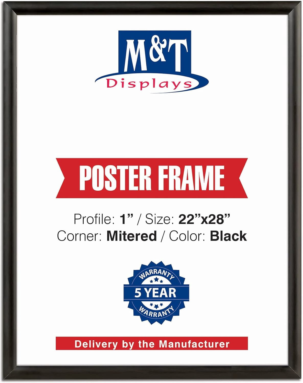 M&T Displays Picture Frame 22x28 Inch, Front Loading Diploma Frame ...
