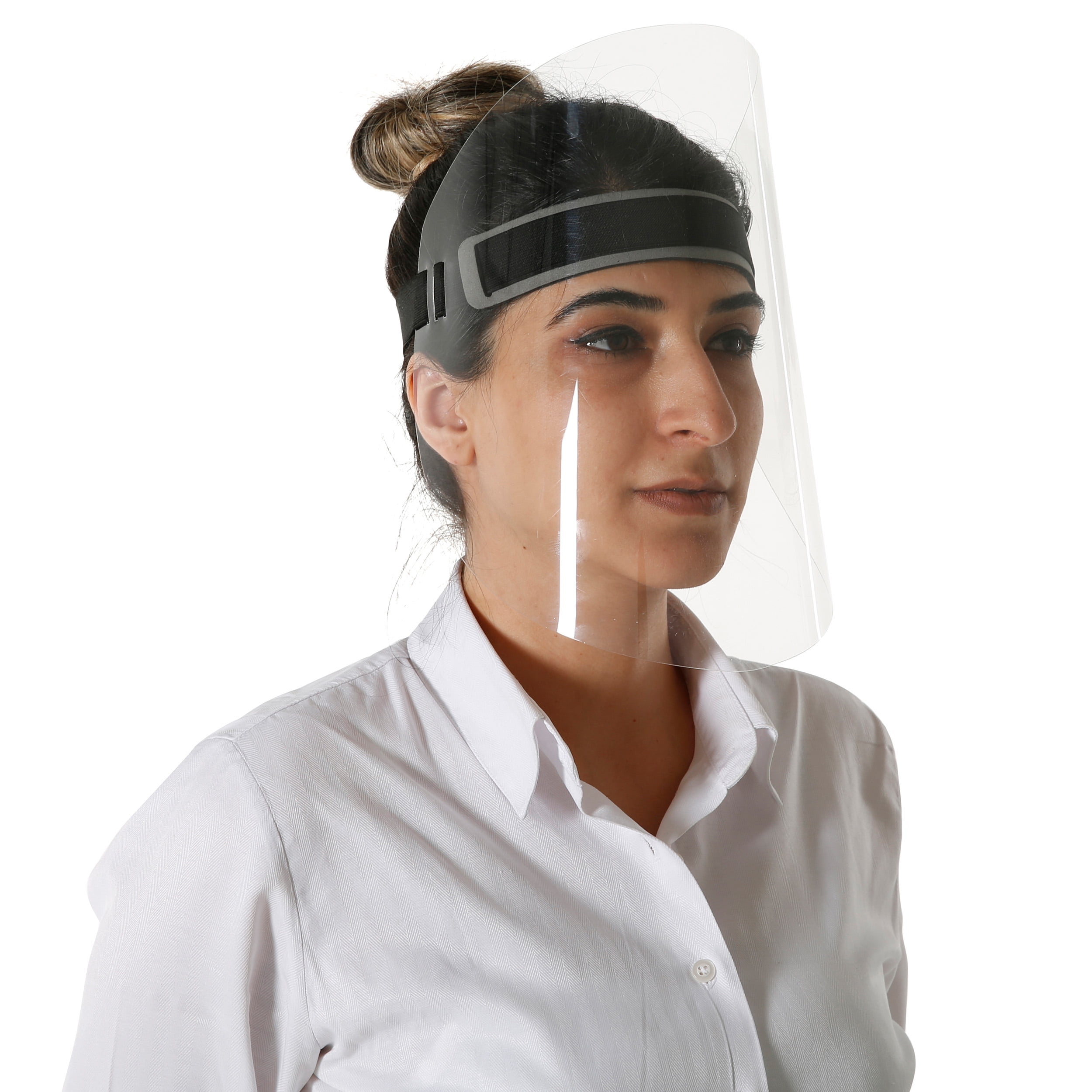 M&T Displays Reusable Face Shield, Adjustable Transparent Full Face ...