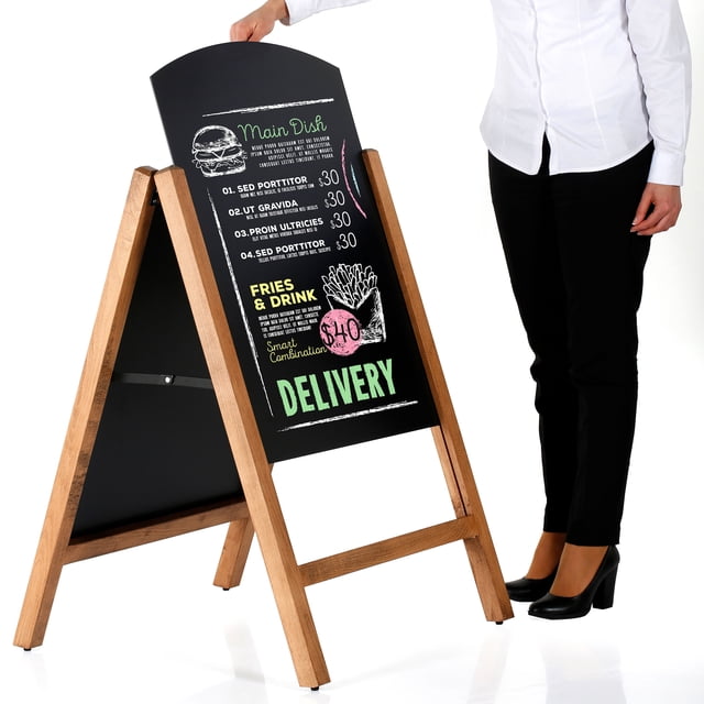 M&T Displays Rustic Timber Wood Advertising Chalk Board for Indoor use ...