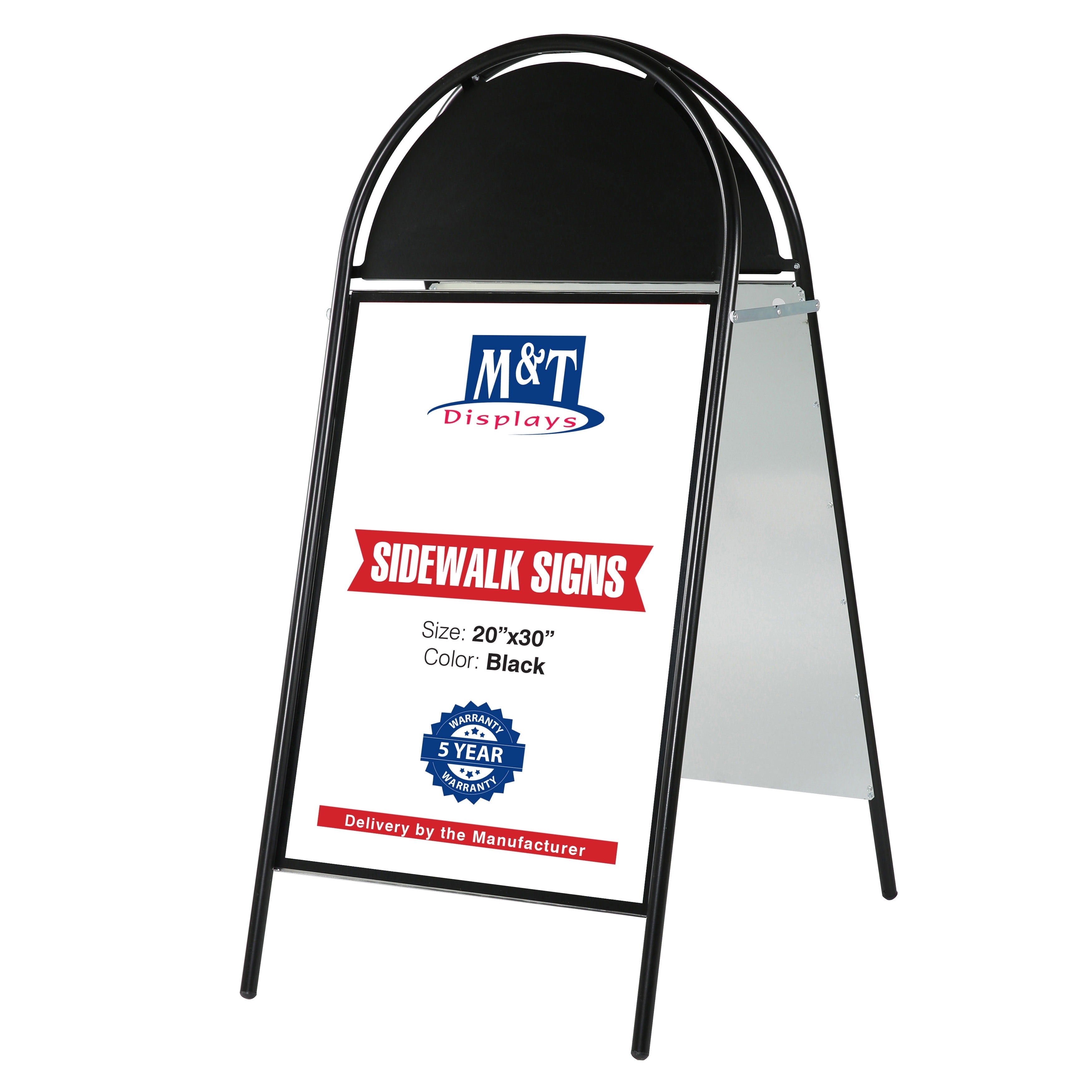 M&T Displays Sandwich Board, 1" Black Profile A Frame, Double Sided ...
