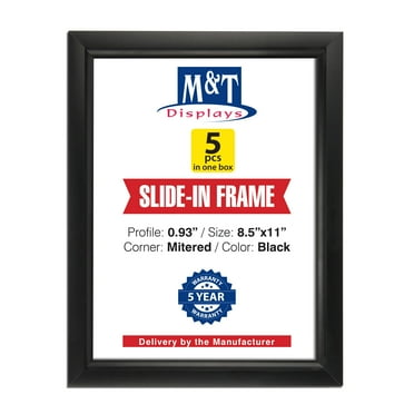 M&T Displays Snap Poster Frame 24x48 Inch Black 1" Aluminum Front ...