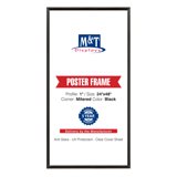 M&T Displays Snap Poster Frame 24x48 Inch Black 1" Aluminum Front ...