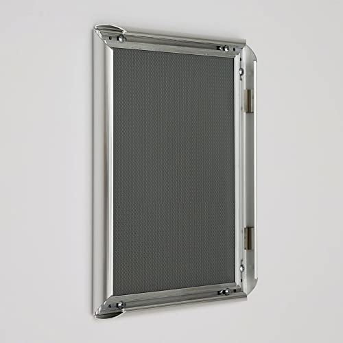 M&T Displays Snap Poster Frame 8.5x11 Inch Chrome 1" Aluminum Profile ...