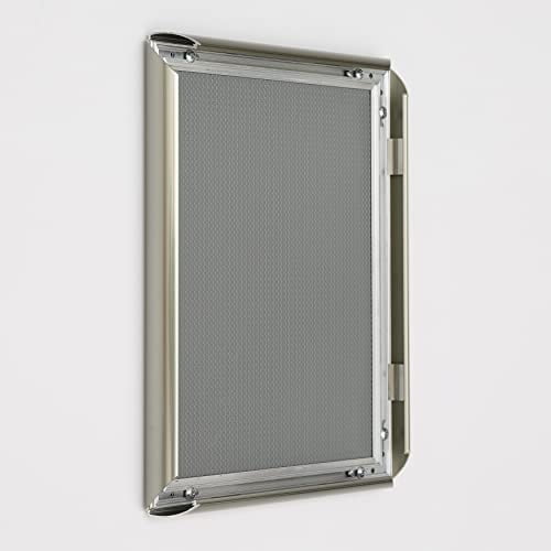 M&T Displays Snap Poster Frame 8.5x11 Inch Stainless Steel 1" Aluminum ...