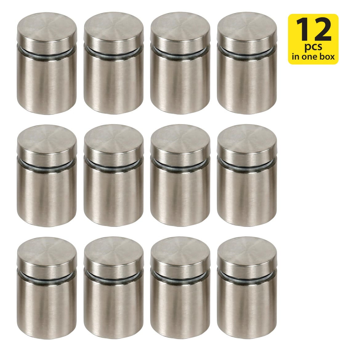 M&T Displays Stainless Steel Silver Brush Standoff Screws (3/4 x 1 Inch ...