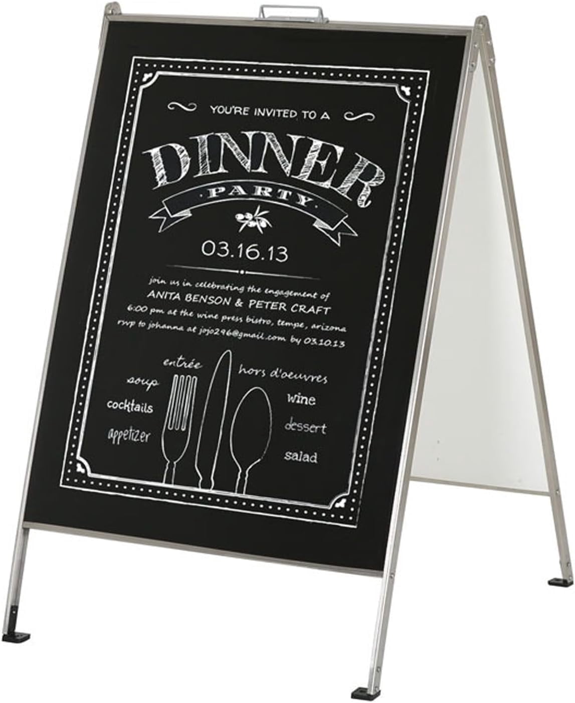 M&T Displays Stainless Steel Write on Board 22x28 Inch Double Sided ...