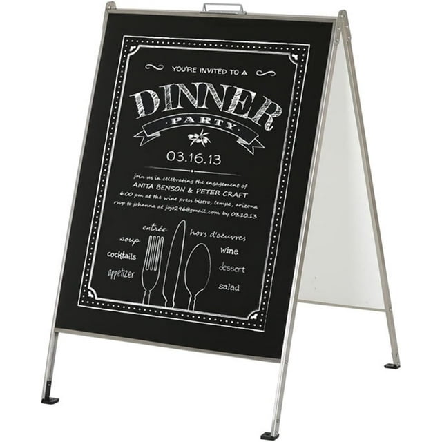 M&T Displays Stainless Steel Write on Board 22x28 Inch Double Sided ...