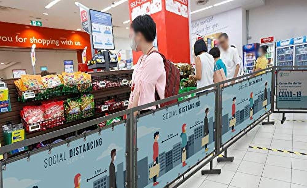 M&T Displays Street Barrier Floor Standing Crowd Control Social ...