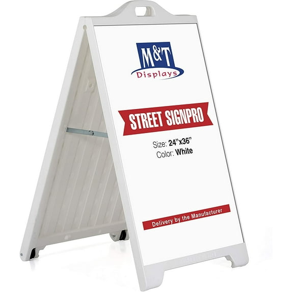 M&T Displays Street SignPro Board, White 24x36 Inch Weatherproof ...