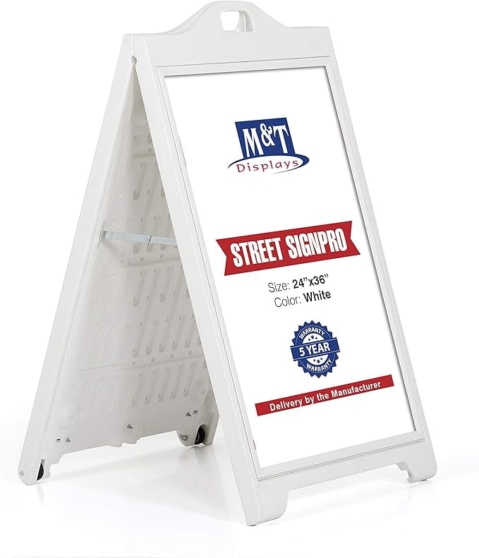 M&T Displays Street SignPro Poster, A-Frame Sidewalk Curb Sign, Folding ...