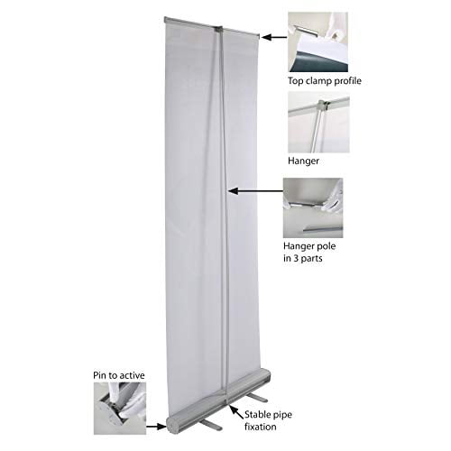 M&T Displays Super Eco Retractable Roll Up Floor Standing 24x78.75 Inch ...
