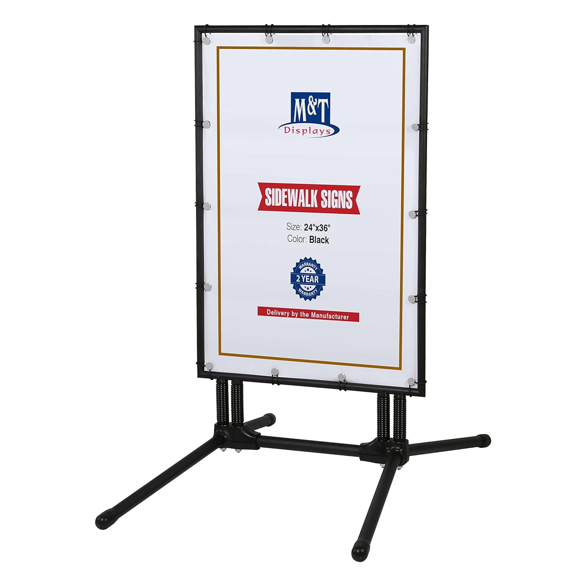 M&T Displays SwingPro Weather and Wind Resistant Outdoor Pavement Curb ...