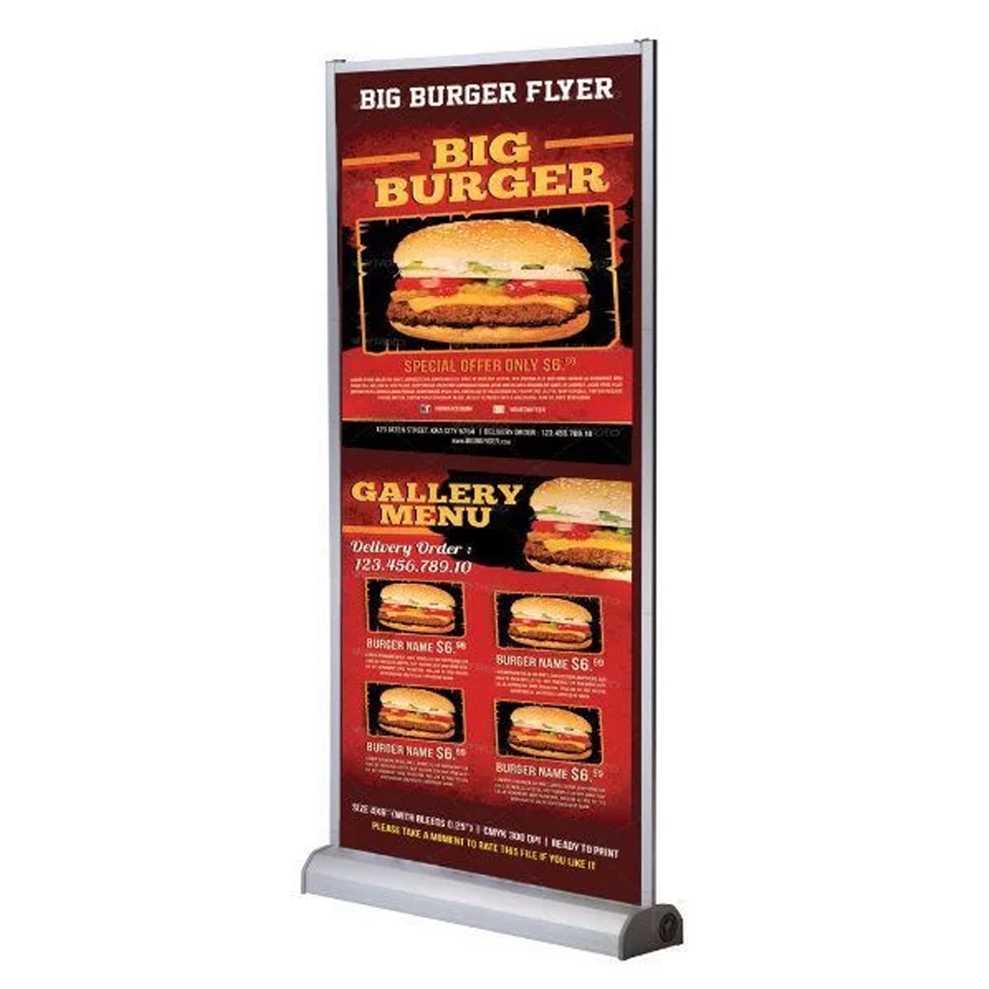 M&T Displays Wall Banner 39x78.75 Inch Silver Aluminum Advertisement ...