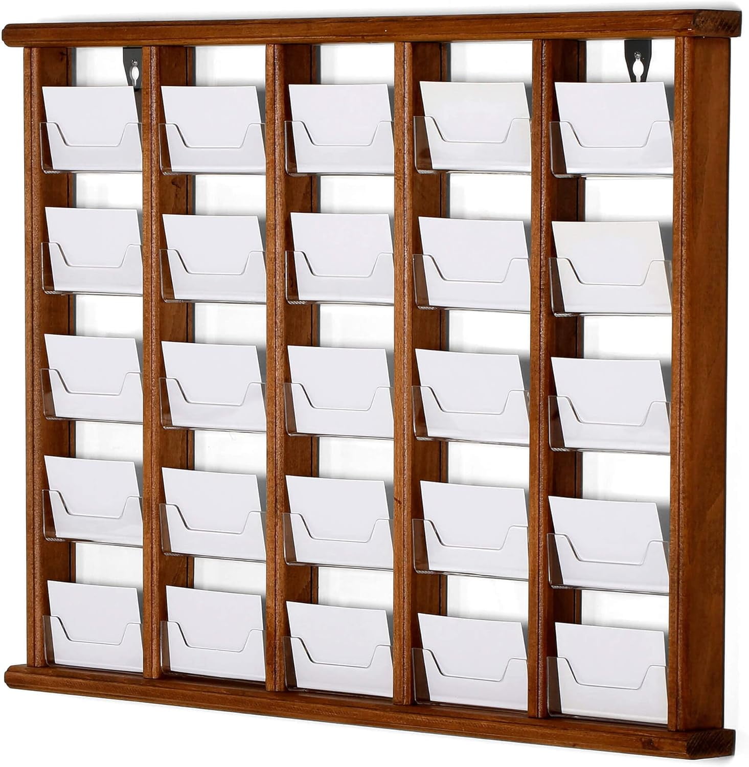 M&T Displays Wall Mount Wooden Rustic Card Holder Organizer 25 (5x5 ...