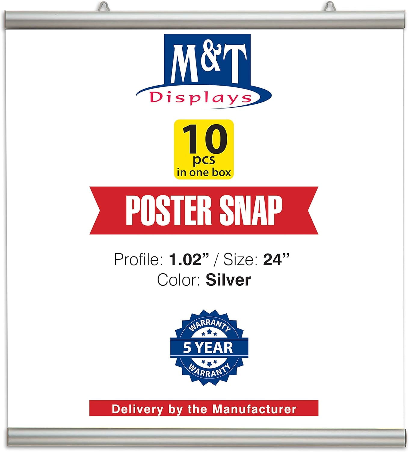 M&T Displays Wall Mounting Aluminum Snap Hanger - Brochure, Sign ...