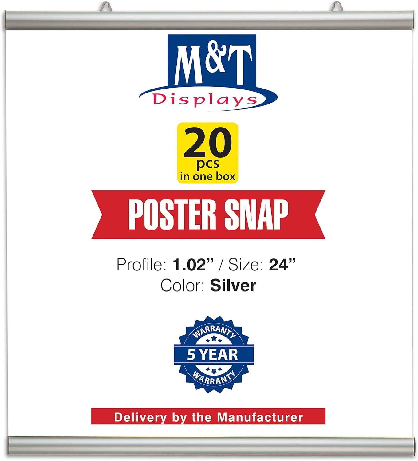 M&T Displays Wall Mounting Aluminum Snap Hanger - Brochure, Sign ...