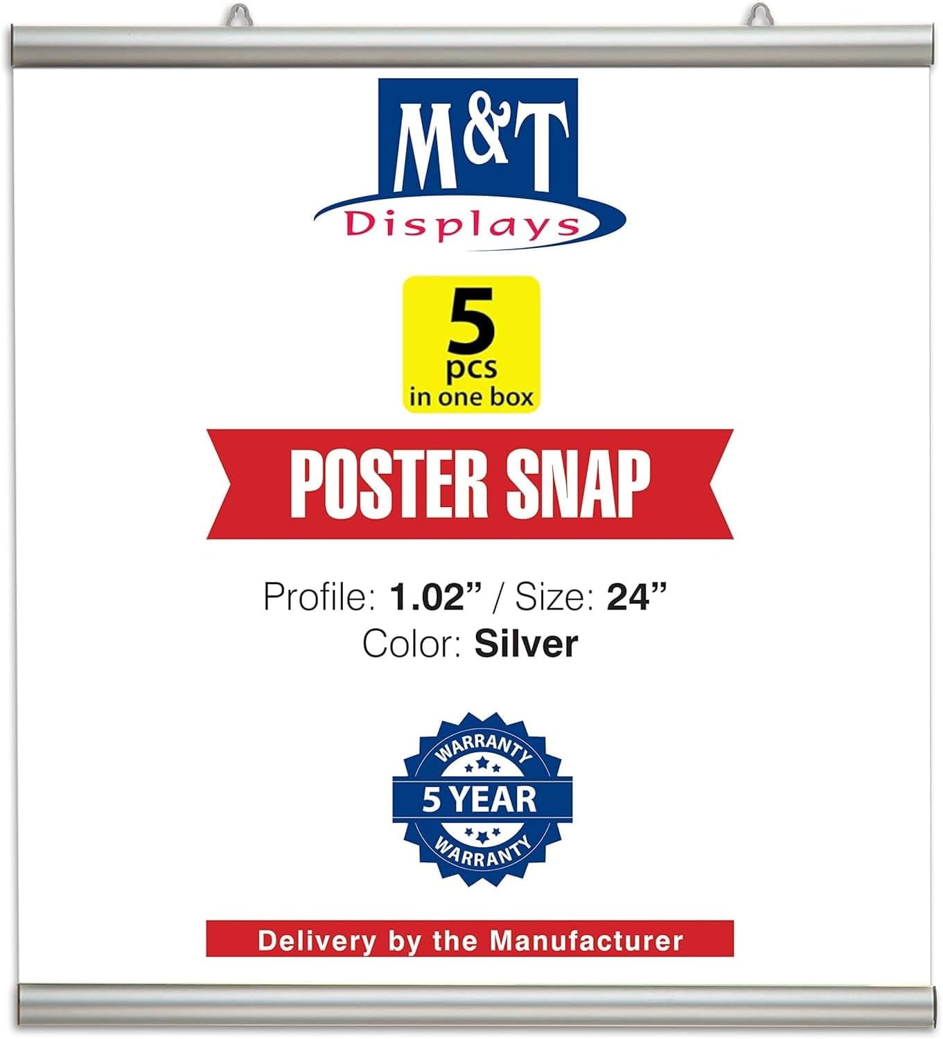 M&T Displays Wall Mounting Aluminum Snap Hanger - Brochure, Sign ...