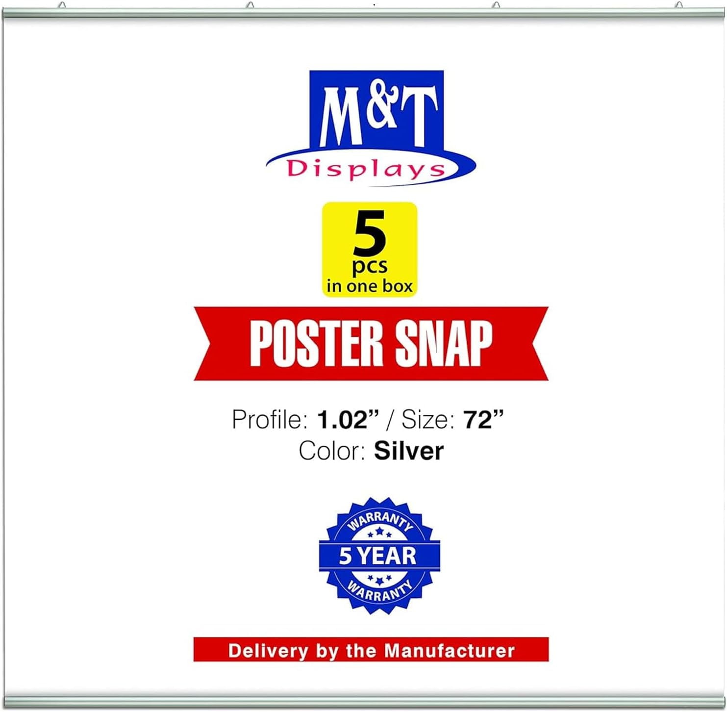 M&T Displays Wall Mounting Aluminum Snap Hanger - Brochure, Sign ...