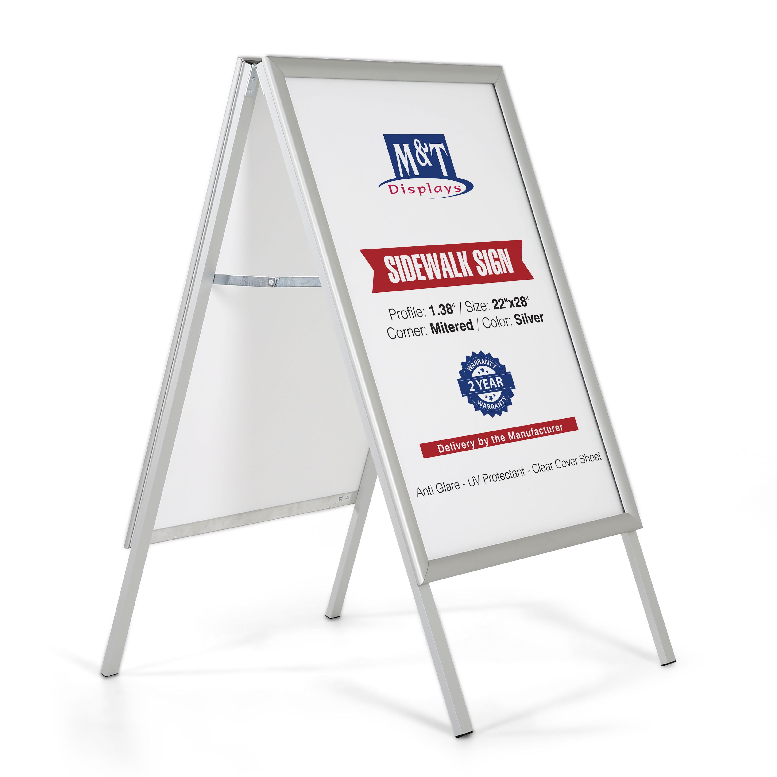M&T Displays UAB3550N22X2000 Sandwich Board Sidewalk Sign Poster Menu ...