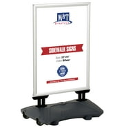 M&T Displays Street SignPro with Lens Protective Cover, 24x36 Inch Poster Black Double Sided ...
