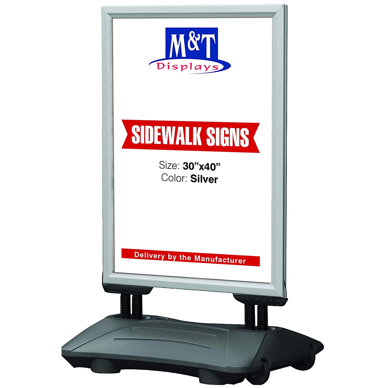 M&T Displays WindPro Weather and Wind Resistant Aluminum Outdoor Silver ...