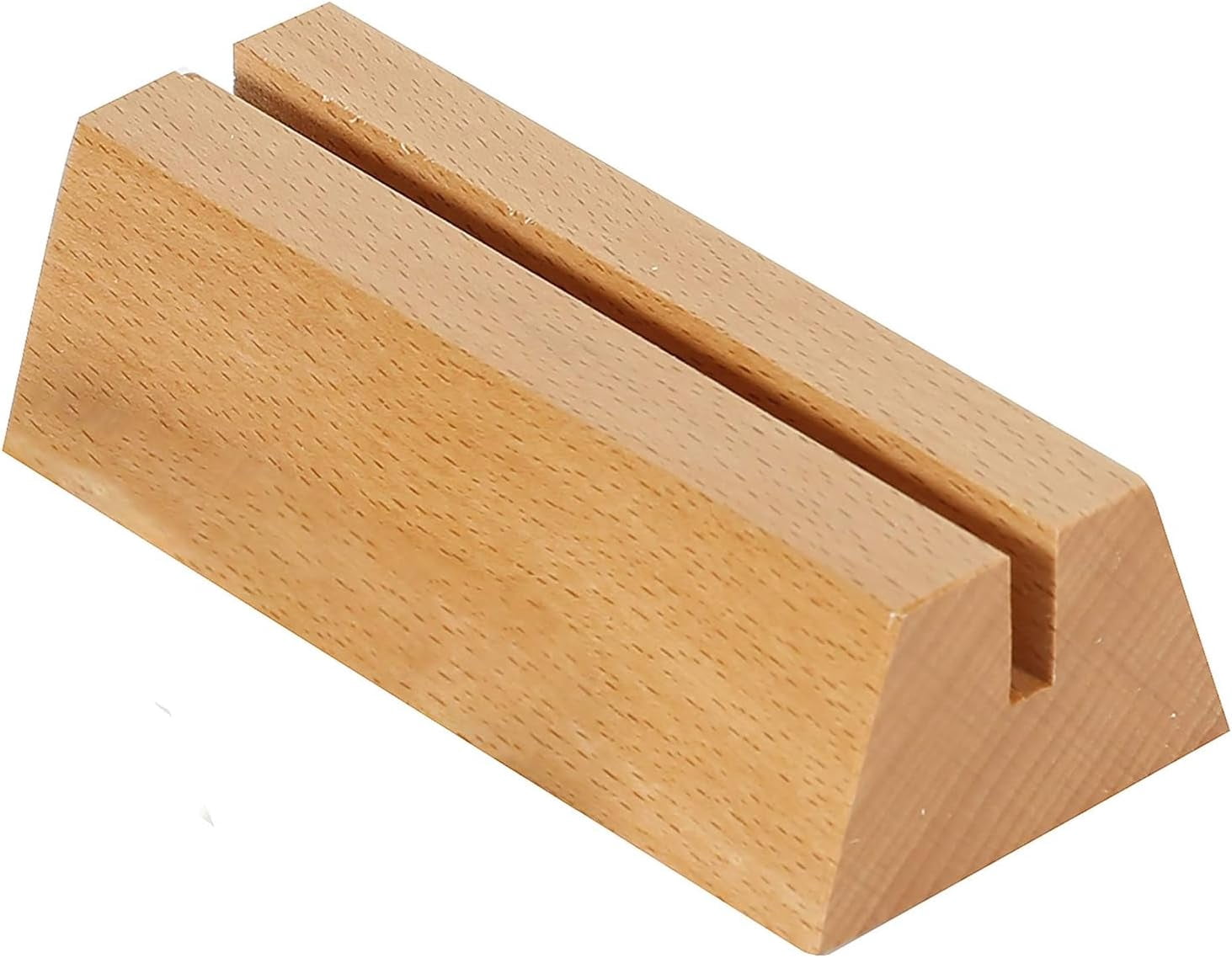 M&T Displays Wooden Business Desk Card Holder - 4.13 inch Natural Wood ...