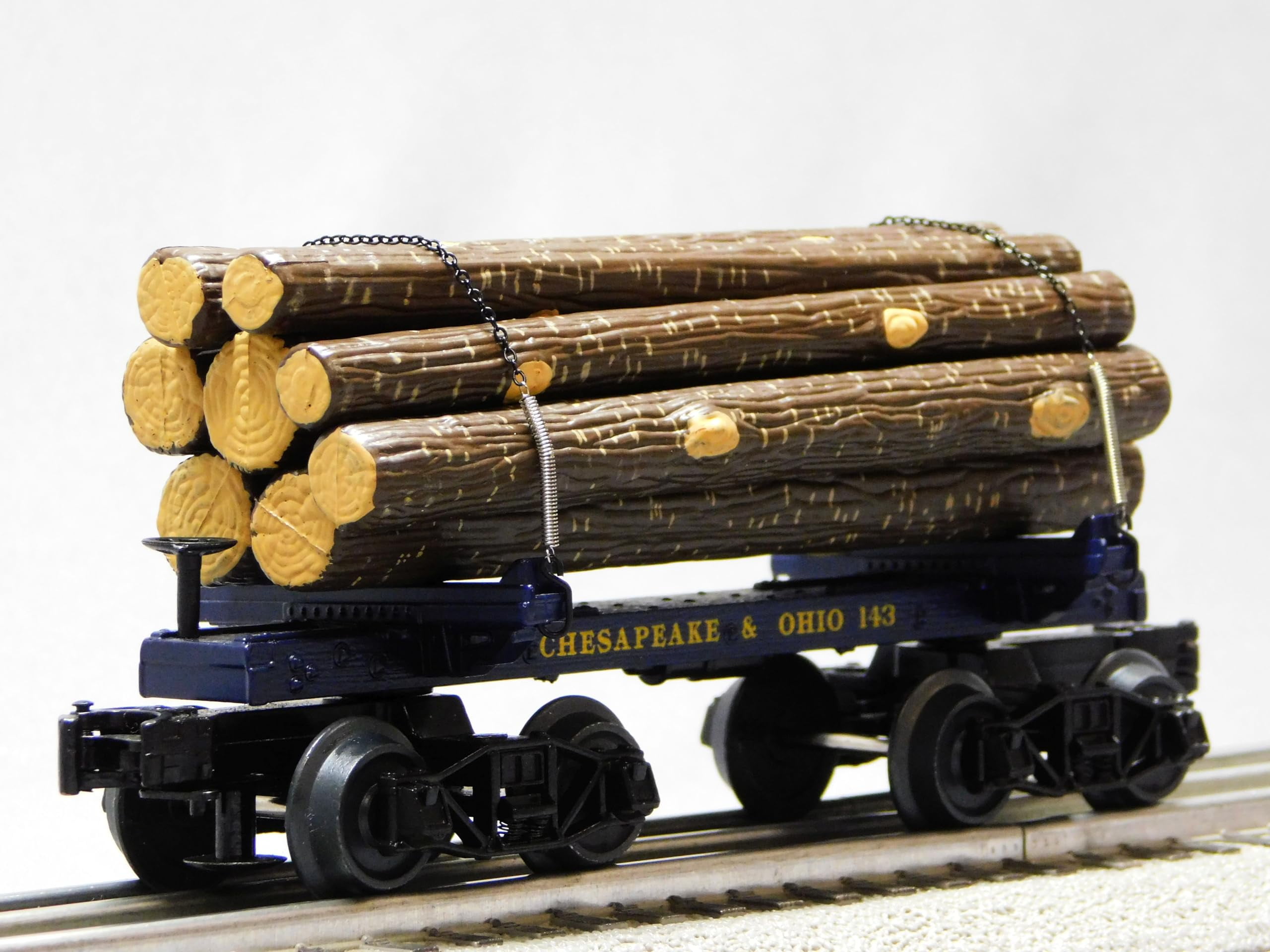 M.T.H. Electric Trains MTH Premier Chesapeake & Ohio Skeleton FLATCAR w ...