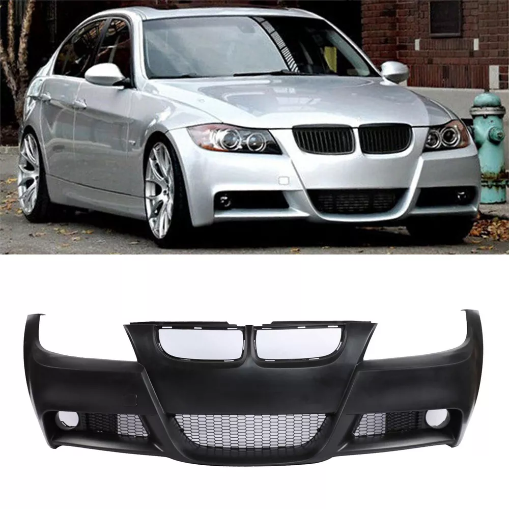 M-Tech Style Front Bumper Cover + W/O PDC Fit 06-08 BMW E90 E91 4dr 3 ...