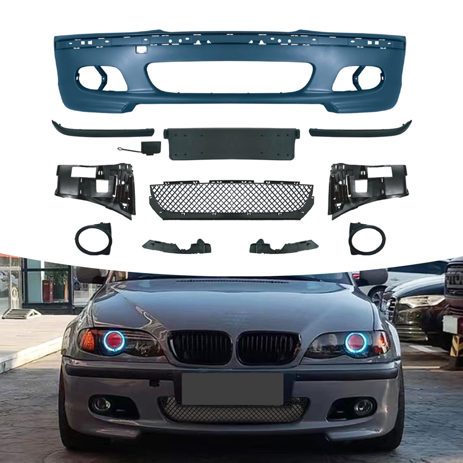 M-Tech Style Front Bumper W/ case for BMW E46 323i 325i 328i 330i 1999 ...