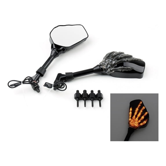 M Turn Signals Skull Skeleton Motorcycle Mirrors - Walmart.com