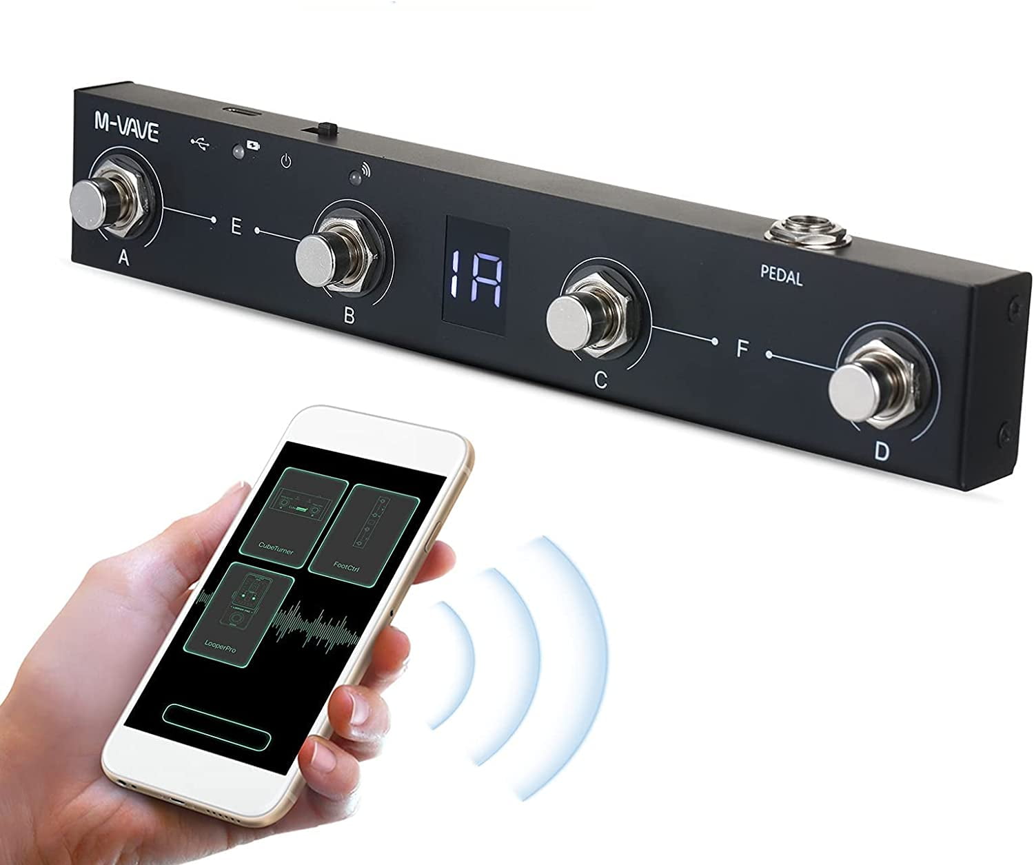 M-VAVE Chocolate BT Wireless MIDI Controller Rechargeable 4 Buttons Portable MIDI Foot ...