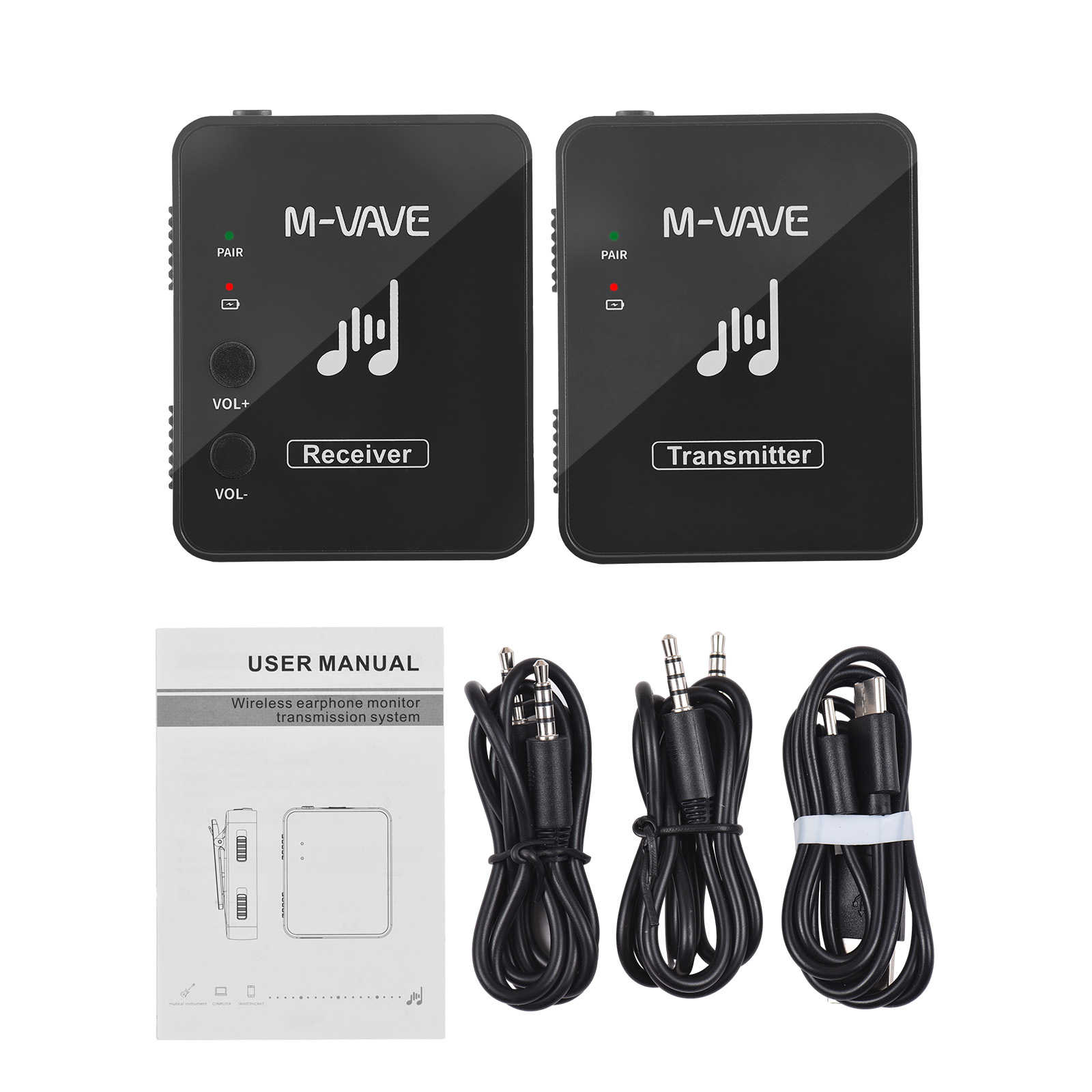 M-VAVE SWS10 2.4GHz Wireless Earphone Monitor Transmission System USB Rechargeable Transmitter ...