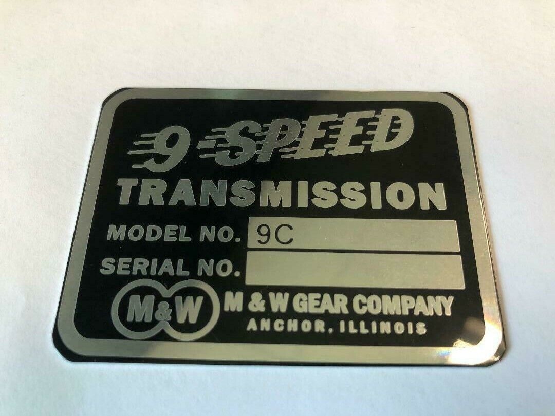 M&W 9-Speed ID Plates for Cub Cadet / Vintage Antique Lawn Tractor Tag ...