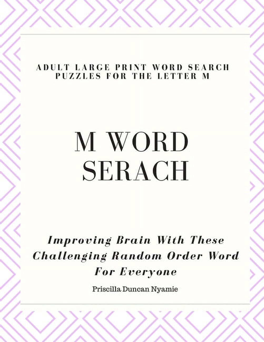 M Word Serach - Adult Large Print Word Search Puzzles for the Letter M ...