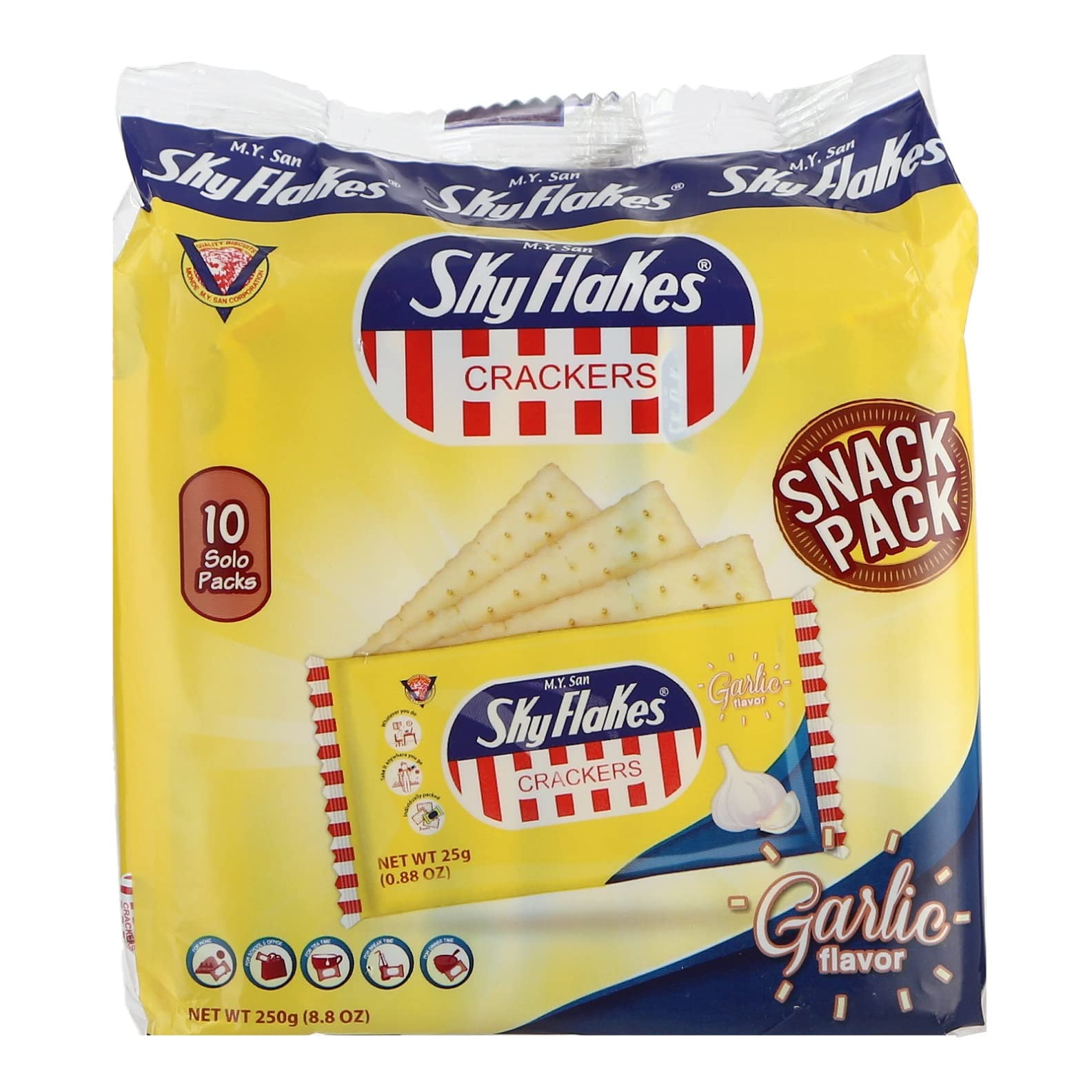 M.Y. San Sky Flakes IRF13 Crackers, Garlic Flavor, 10 pack, 8.8oz ...