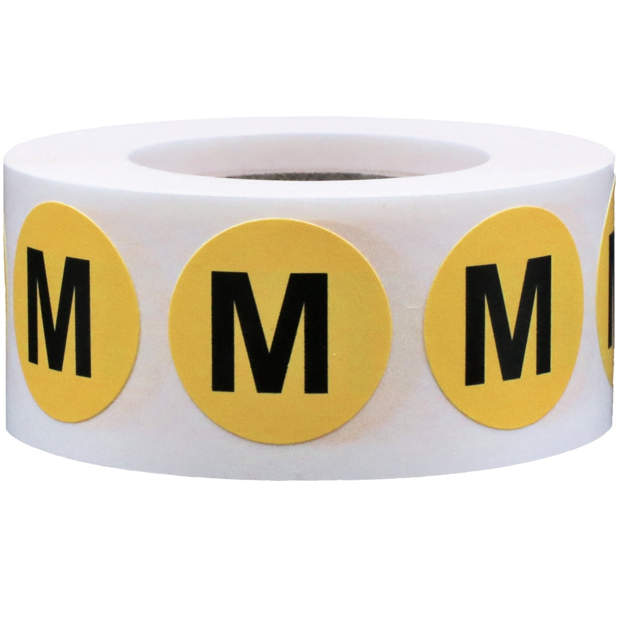 M Yellow Color Clothing Size Stickers | 0.75" Inch Round | 500 Pack ...