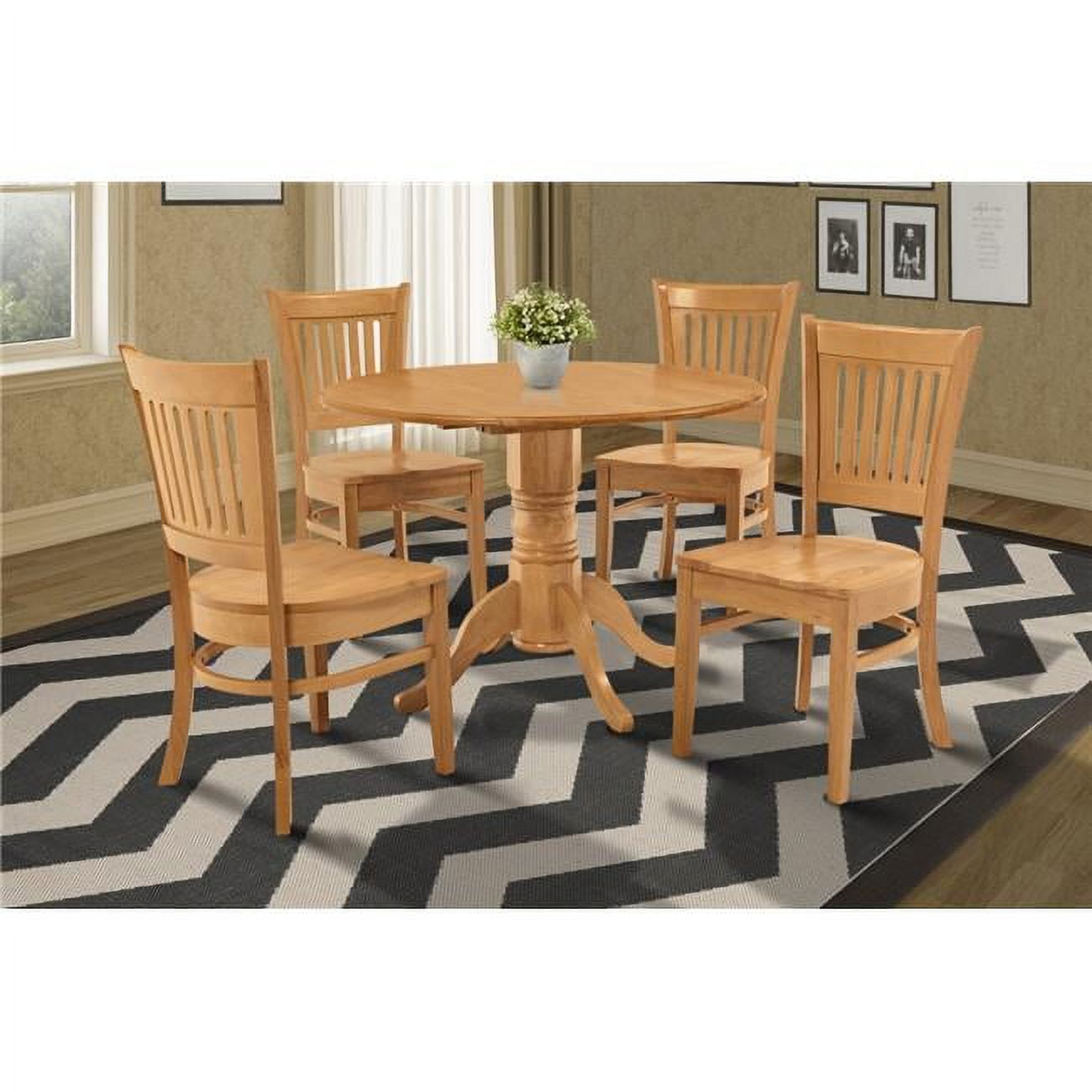 M&D Furniture BUMI5-OAK-W Burlington 5 Piece dining seet-kitchen table ...