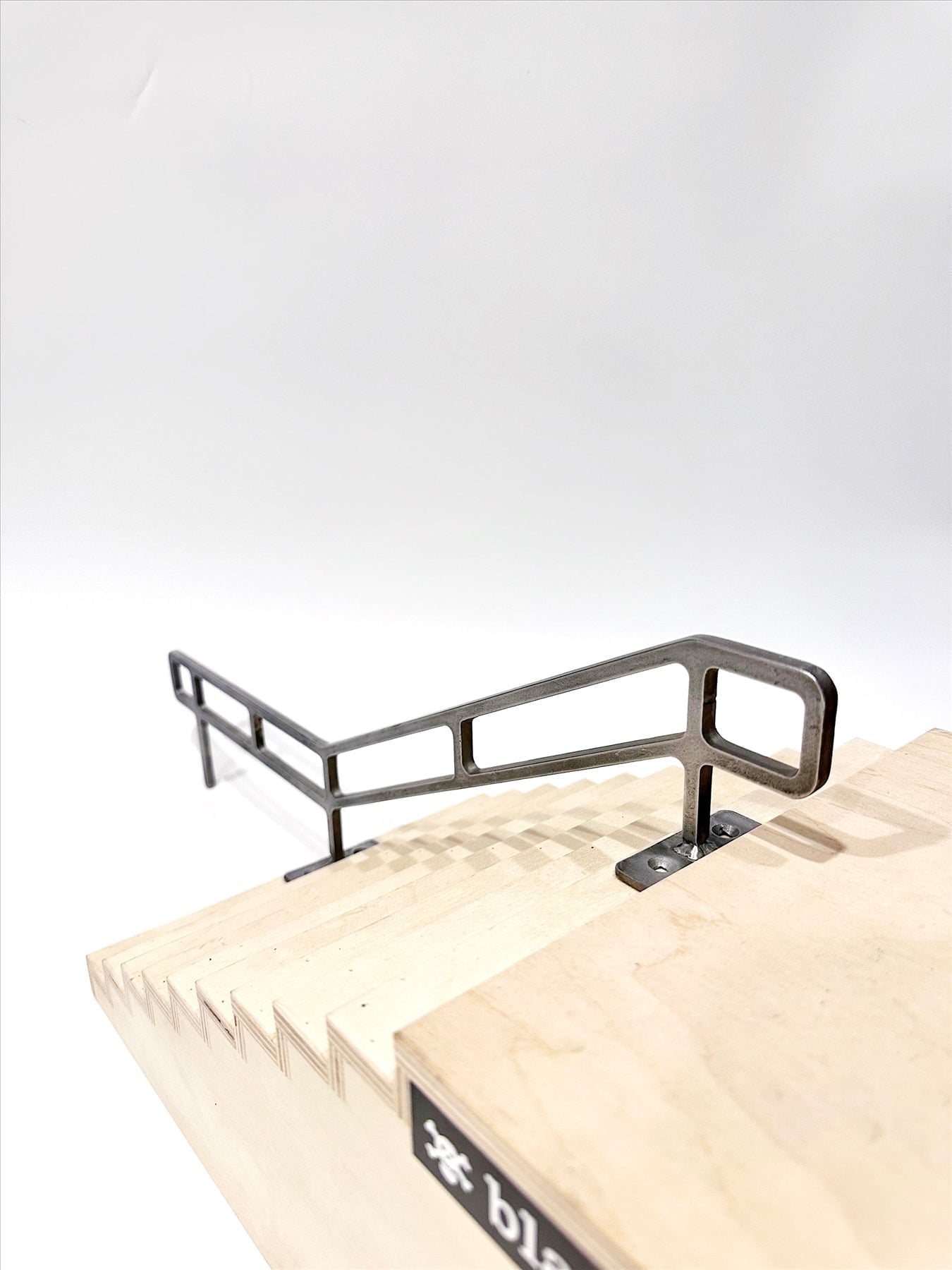 Grind Right Fingerboard Rail - Square 10 Stair Long Donger Raw Steel ...