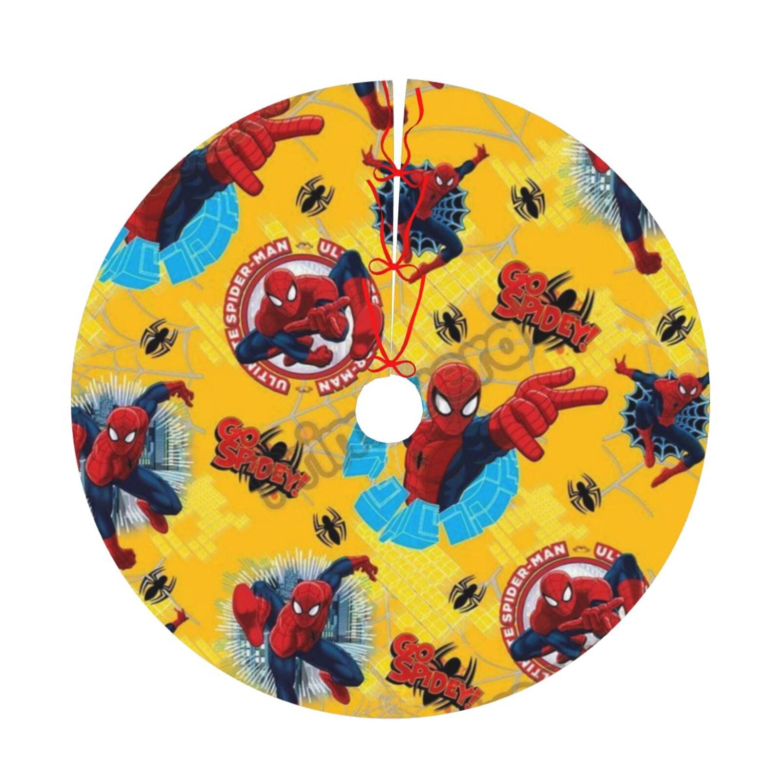 M-arvel-Spider-Man Christmas Tree Skirt Soft and Funny Red Green ...
