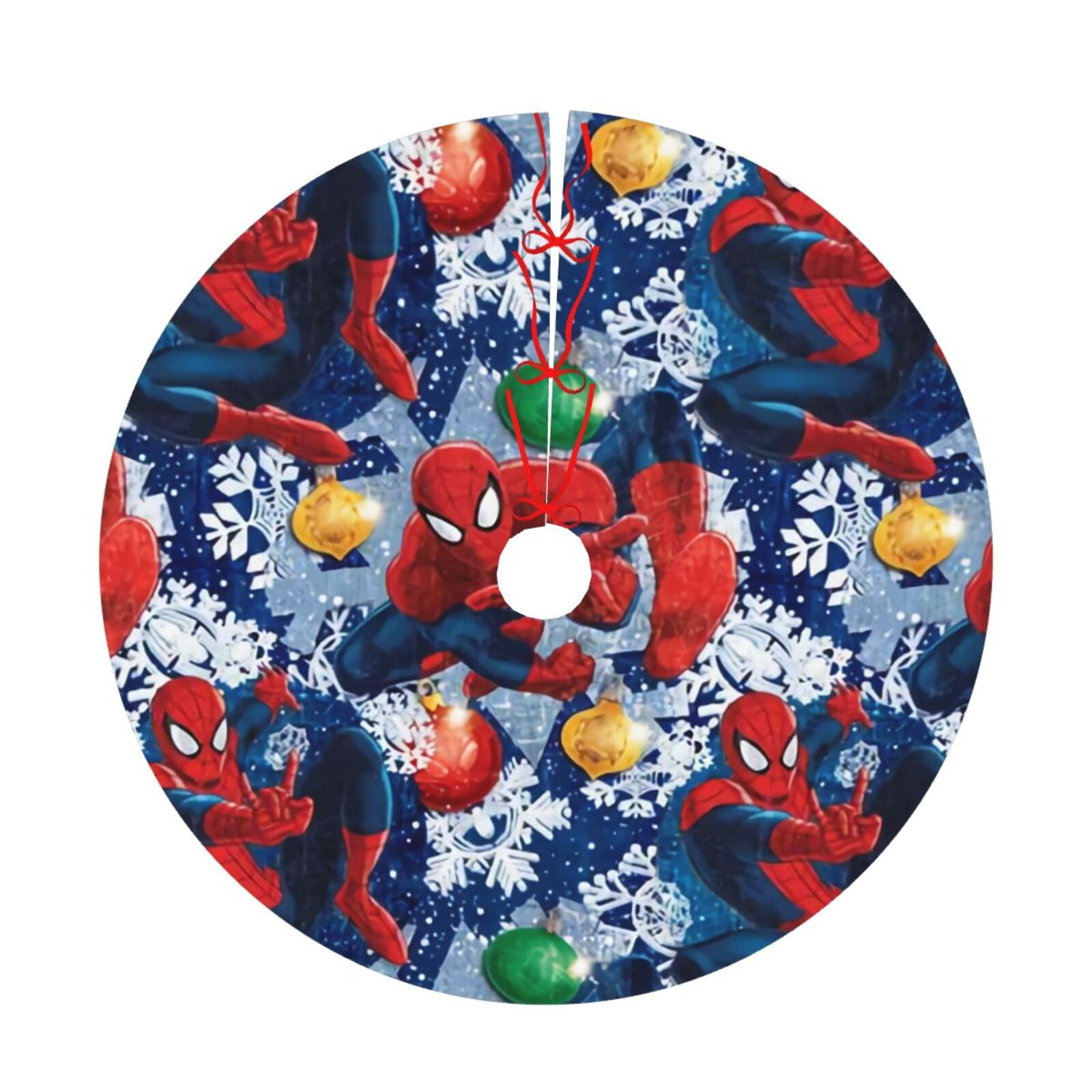 M-arvel-Spider-Man Christmas Tree Skirt Soft and Funny Red Green ...