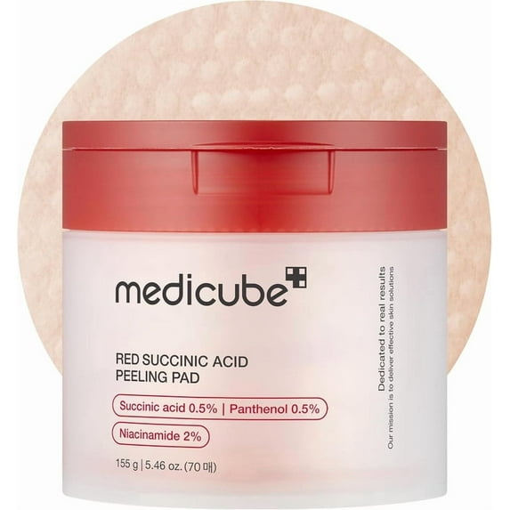 M_edicu Red Succinic Acid Panthenol Facial Peeling Pads Prone Skin with ...