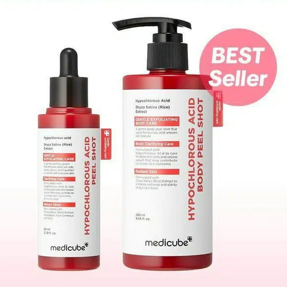 M_edicube Hypochlorous Acid Rice Peel Shot Duo For Face & Body | Makeup ...