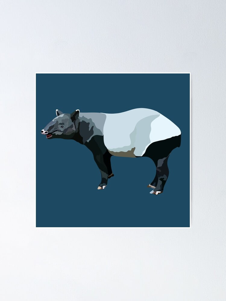 M is for Malayan Tapir Canvas Poster Decor Landscape Office Room Decor ...